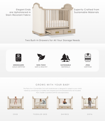 Paris 4-in-1 Convertible Crib with Underdrawer | Products | Bellini